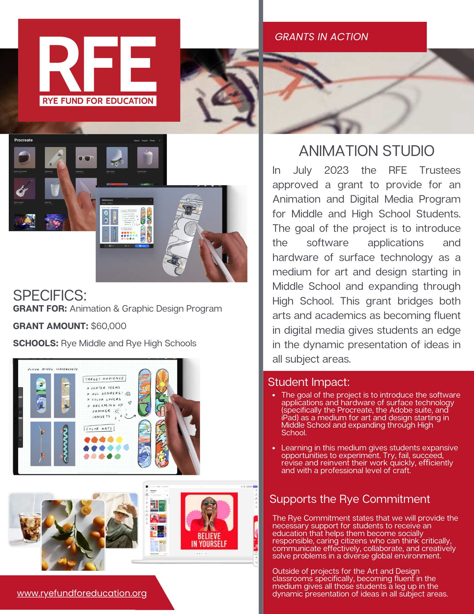 Animation Studio- $60,000 (July 2023) - Rye Fund for Education