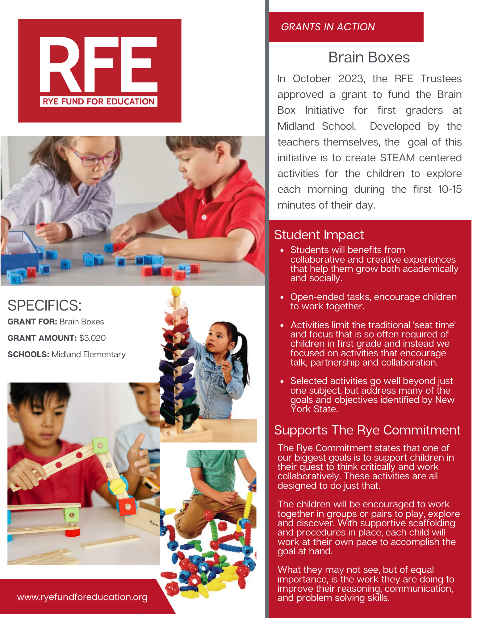 Brain Boxes- $3,020 (October 2023) - Rye Fund for Education